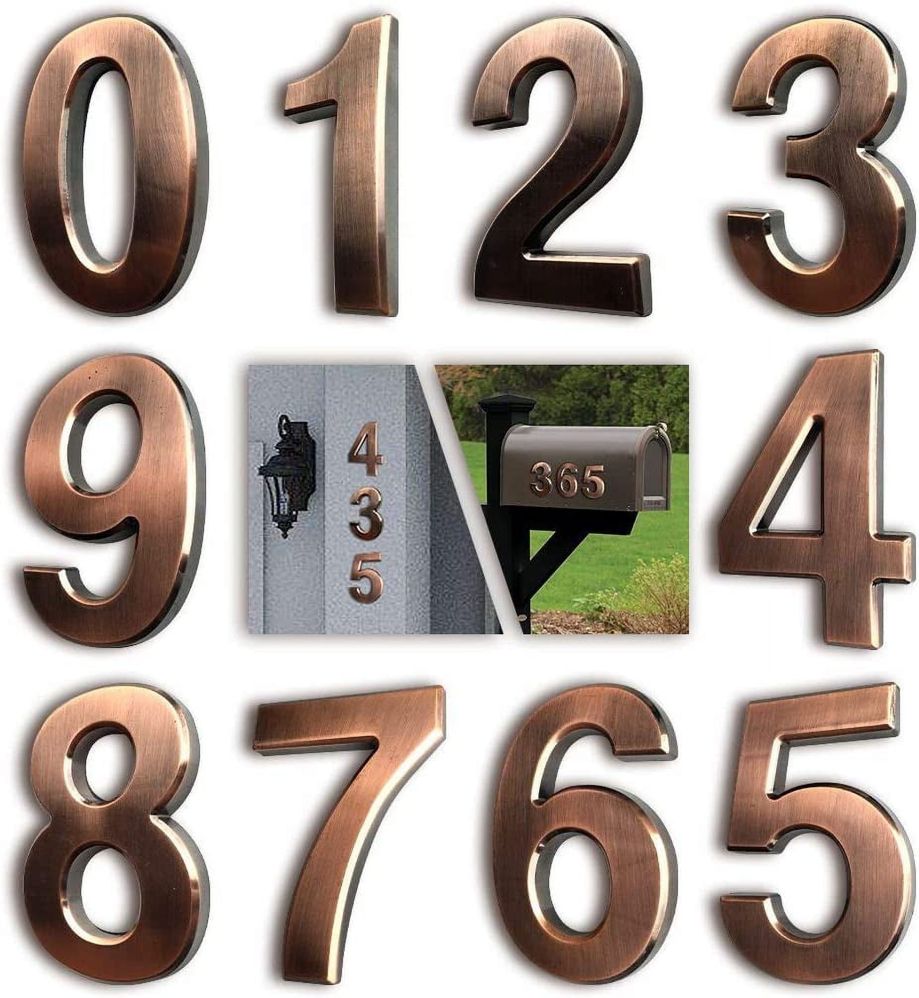 Nvzi 3 Inch Bronze House Numbers for Mailbox or Door Address(3 Inch ...