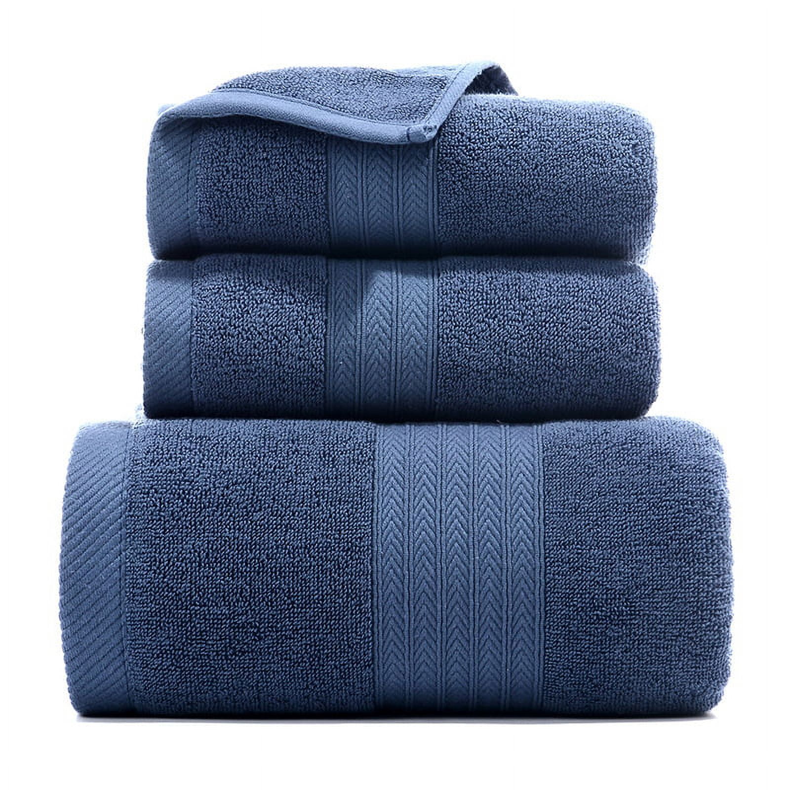 Nvzi 3 Piece Bath Towel Set, Combed Cotton Bath Towels Absorbent Bath ...