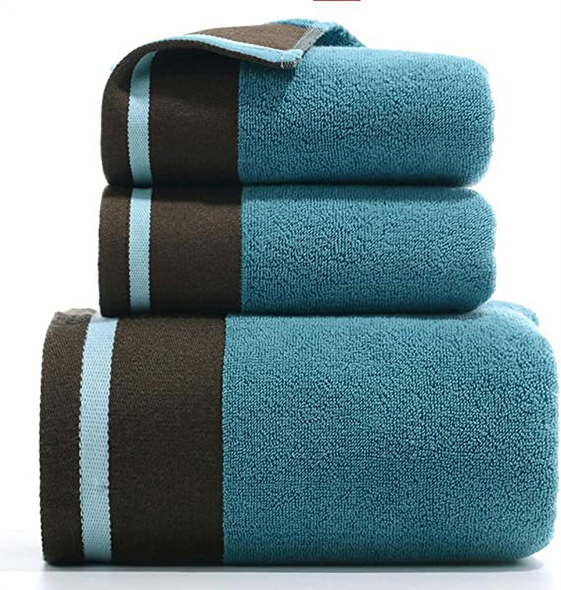 Nvzi 3 Piece Bath Towel Set, Combed Cotton Bath Towels Absorbent Bath ...