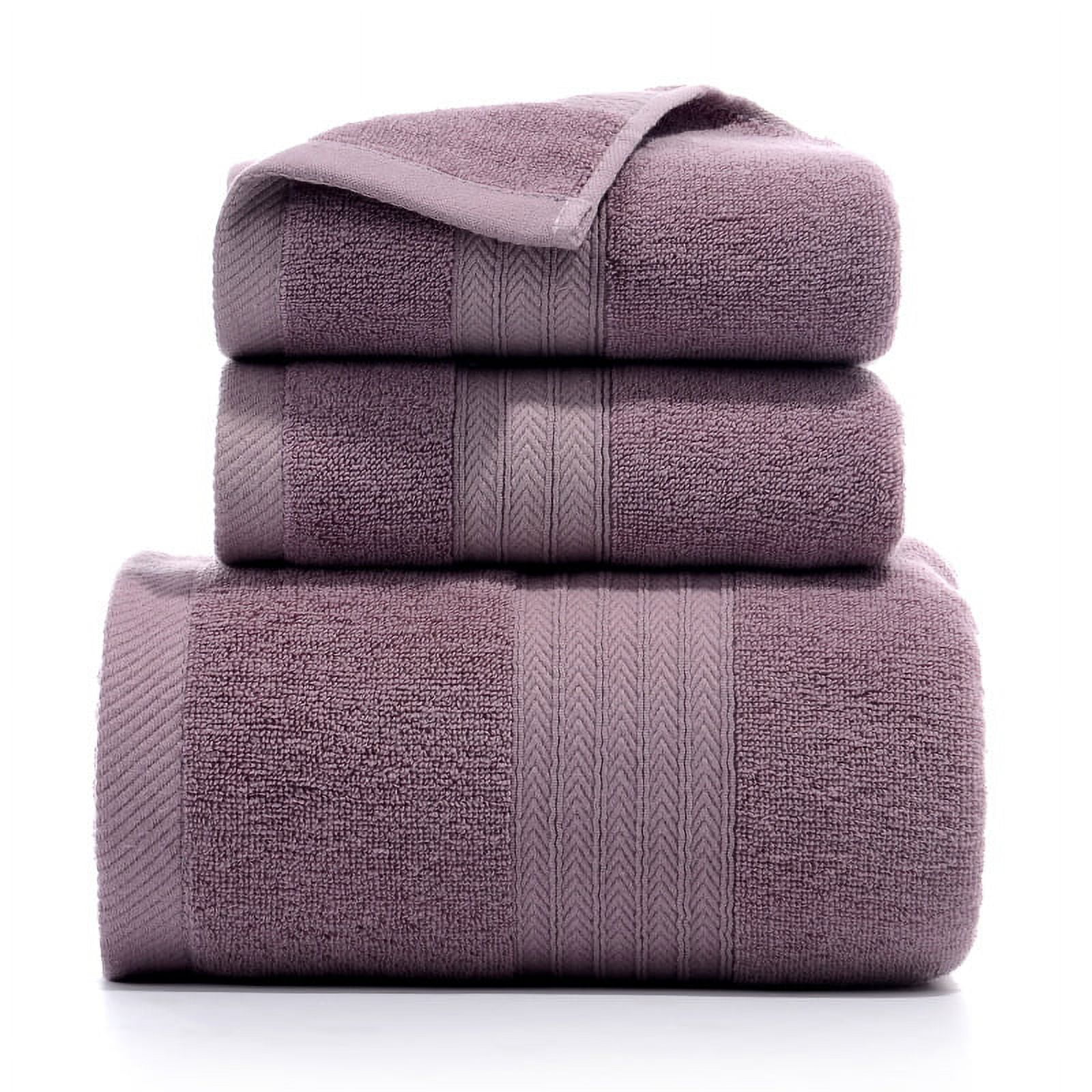 Nvzi 3 Piece Bath Towel Set, Combed Cotton Bath Towels Absorbent Bath ...