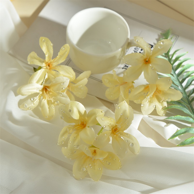 Nvzi 30 pieces of Yellow fake flower head-3.35 inches, 3 forks, with ...