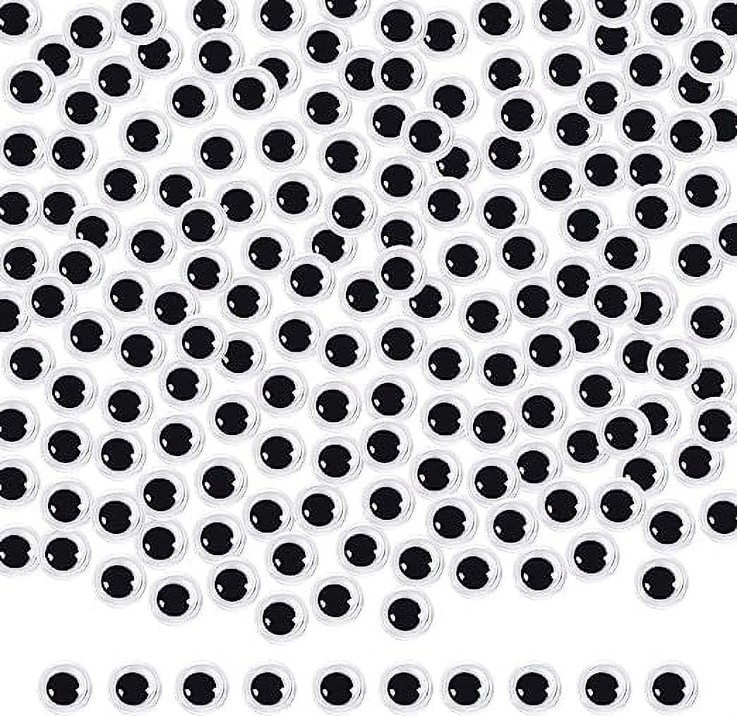 Nvzi 300pcs 6mm Plastic Wiggle Googly Eyes Self Adhesive Black Round ...