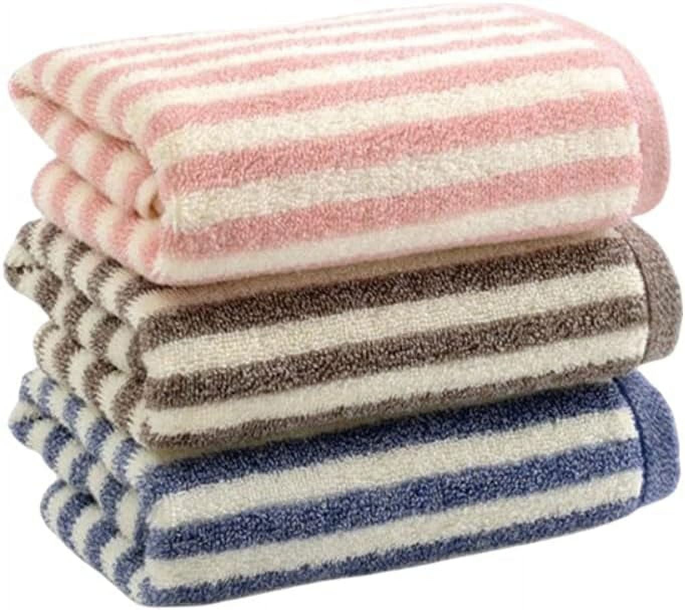 Nvzi 3pcs Cute Multi Colored Striped Cotton Hand Towel Soft Absorbent ...