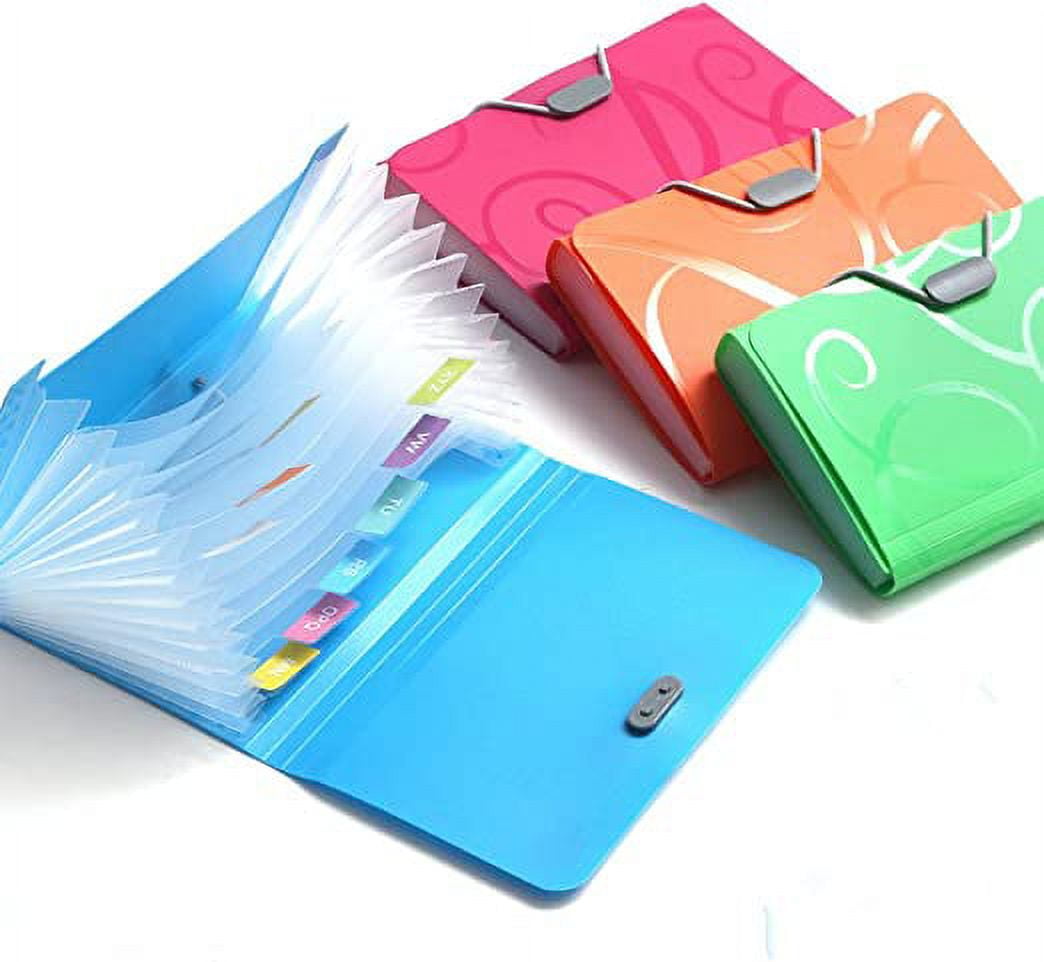 NVZI 4 Pack Small Expanding Files Folder, 13 Pockets Organizer, A6 ...