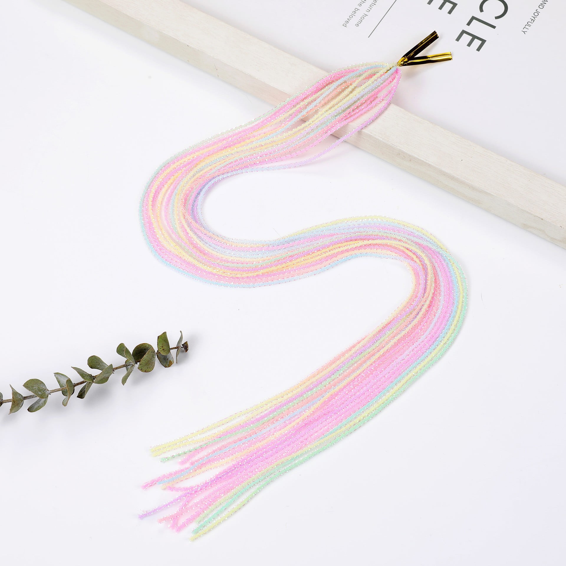 Nvzi 40Pcs Colorful Hair Strings For Braids Gradient Color Hair Rope ...