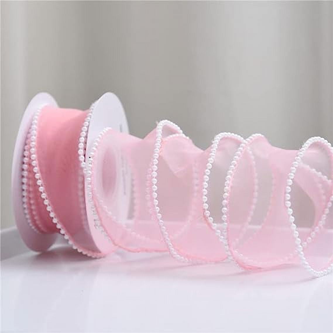 Nvzi 40mm Width Pearl Edge Silk Organza Ribbon Lace Material Ribbon for ...