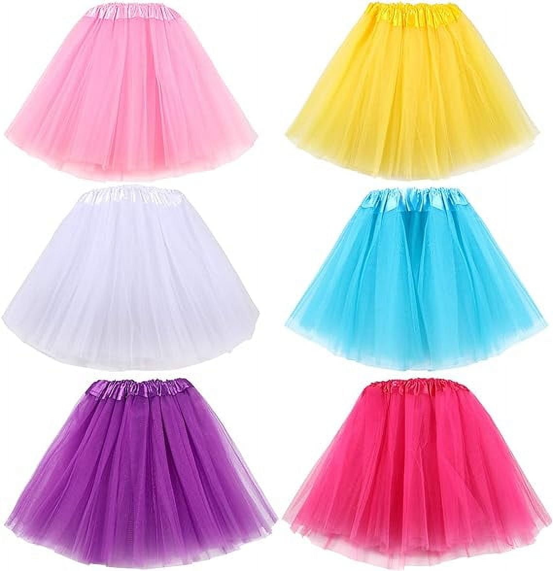 Nvzi 6 Pcs Tutus 3 Layer Ballet Tutus Skirts Birthday Party Dress Up ...