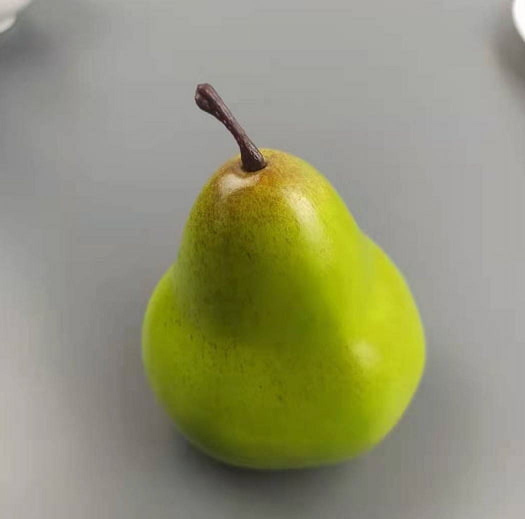Nvzi 6 pieces of fake pears, artificial fruits, bright green pears ...