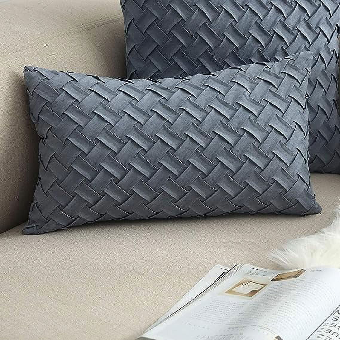 Nvzi Basket Weave Pattern Decorative Throw Pillow Cover Super Soft ...