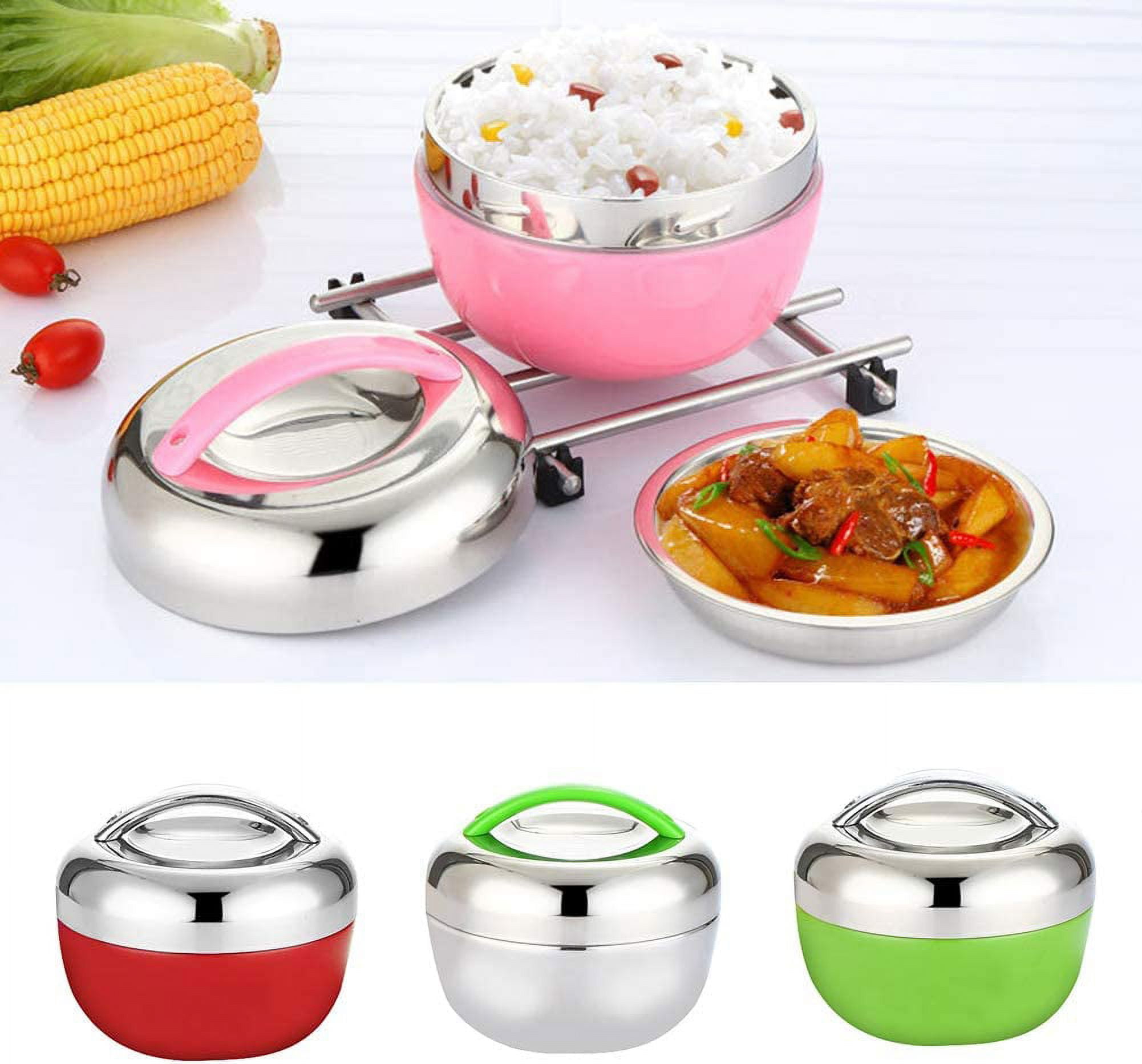 Nvzi Bento Box,Food Container,Lunch Box,YESZ 0.8L Stainless Steel Dual ...