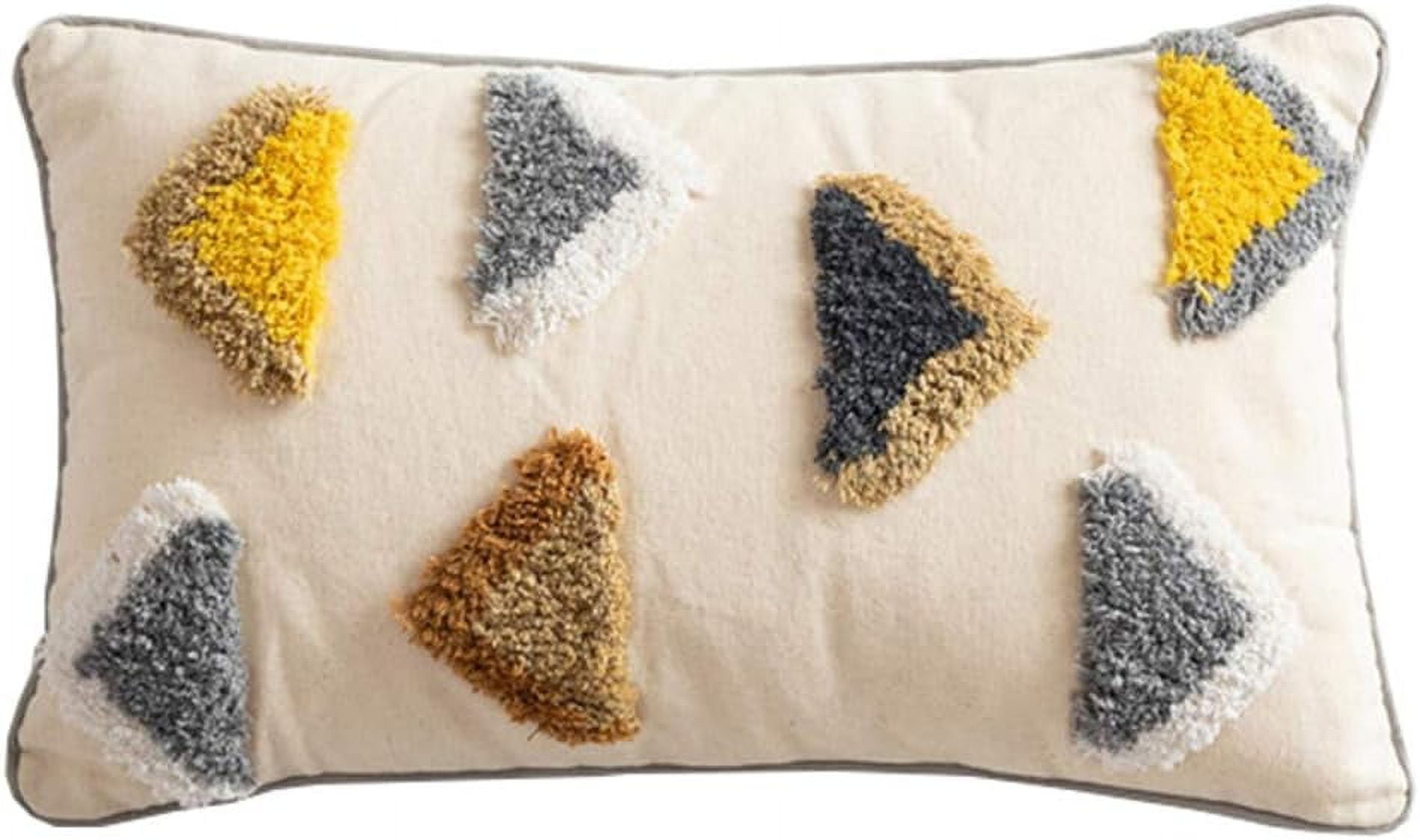 Nvzi Boho Triangle Tufted Cotton Throw Pillow Cover Lumbar Farmhouse ...