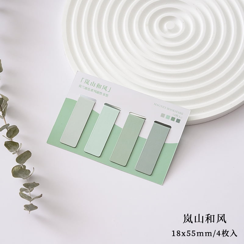 Nvzi Bookmarks - 16 Pcs Green Colors Magnetic Bookmarks, (1.8×5.5cm ...