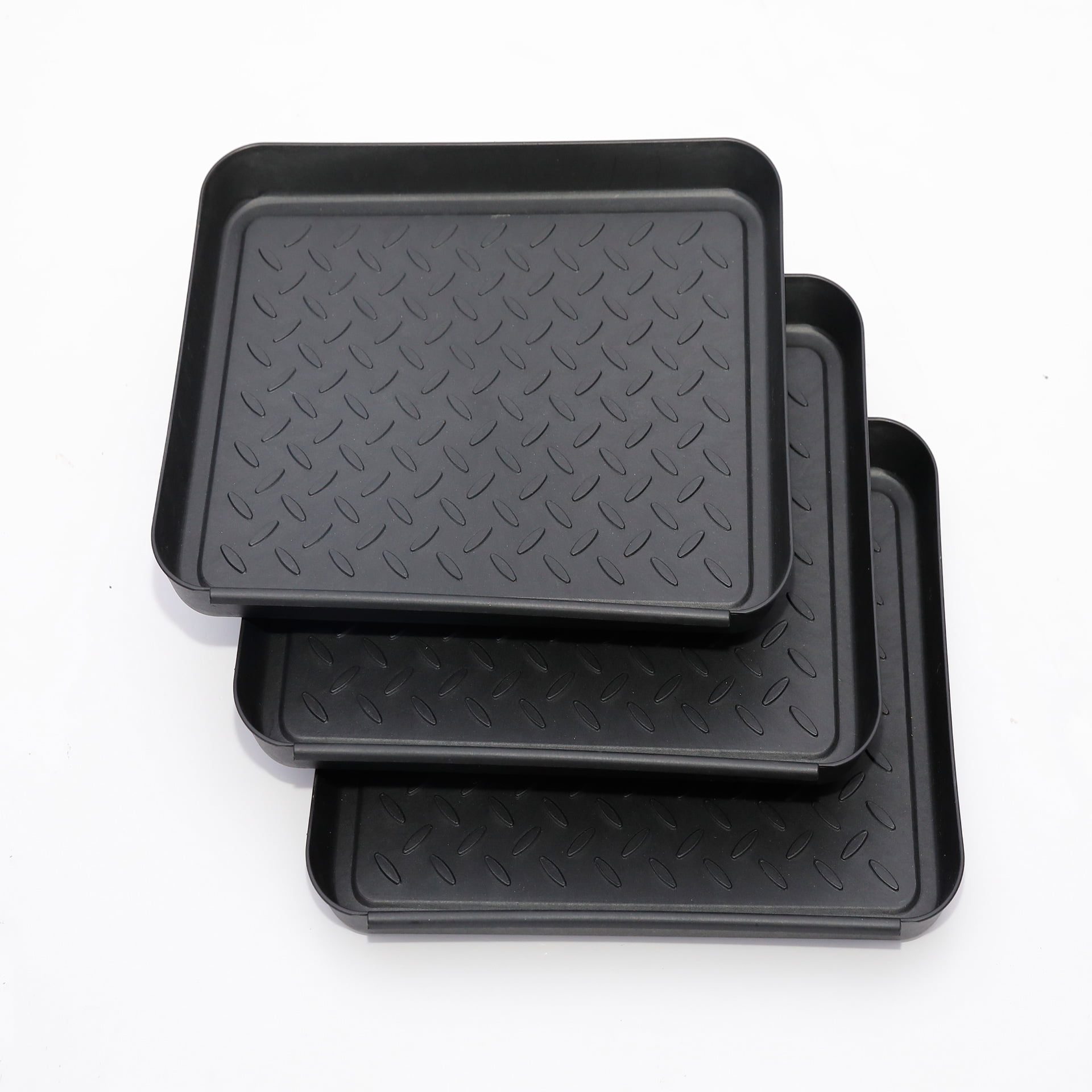 Nvzi Boot Tray 3-Pack, Shoe Tray for Entrance (13.8X10.8X1.2in) Rubber ...