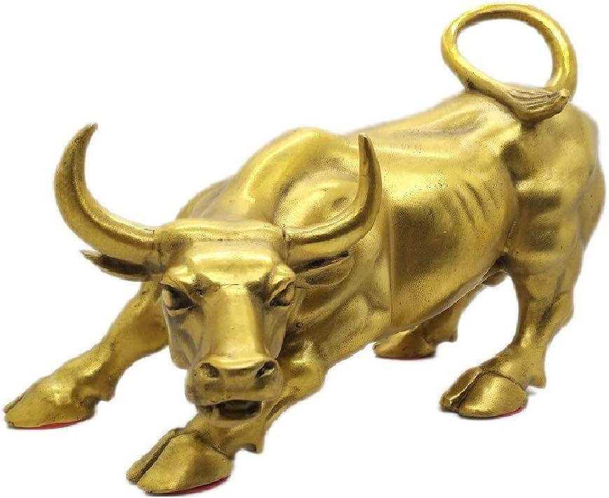 Nvzi Brass Bull Figurine,Wall Street Bull Art Decor,Bull/Cow/Ox Figure ...