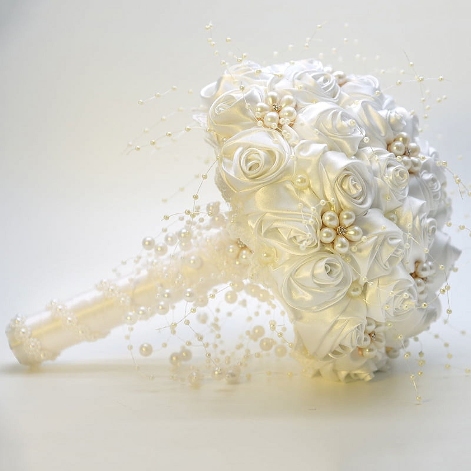 Nvzi Bridal Wedding Bouquet Round Bling Brooch Bouquet Throw Toss ...