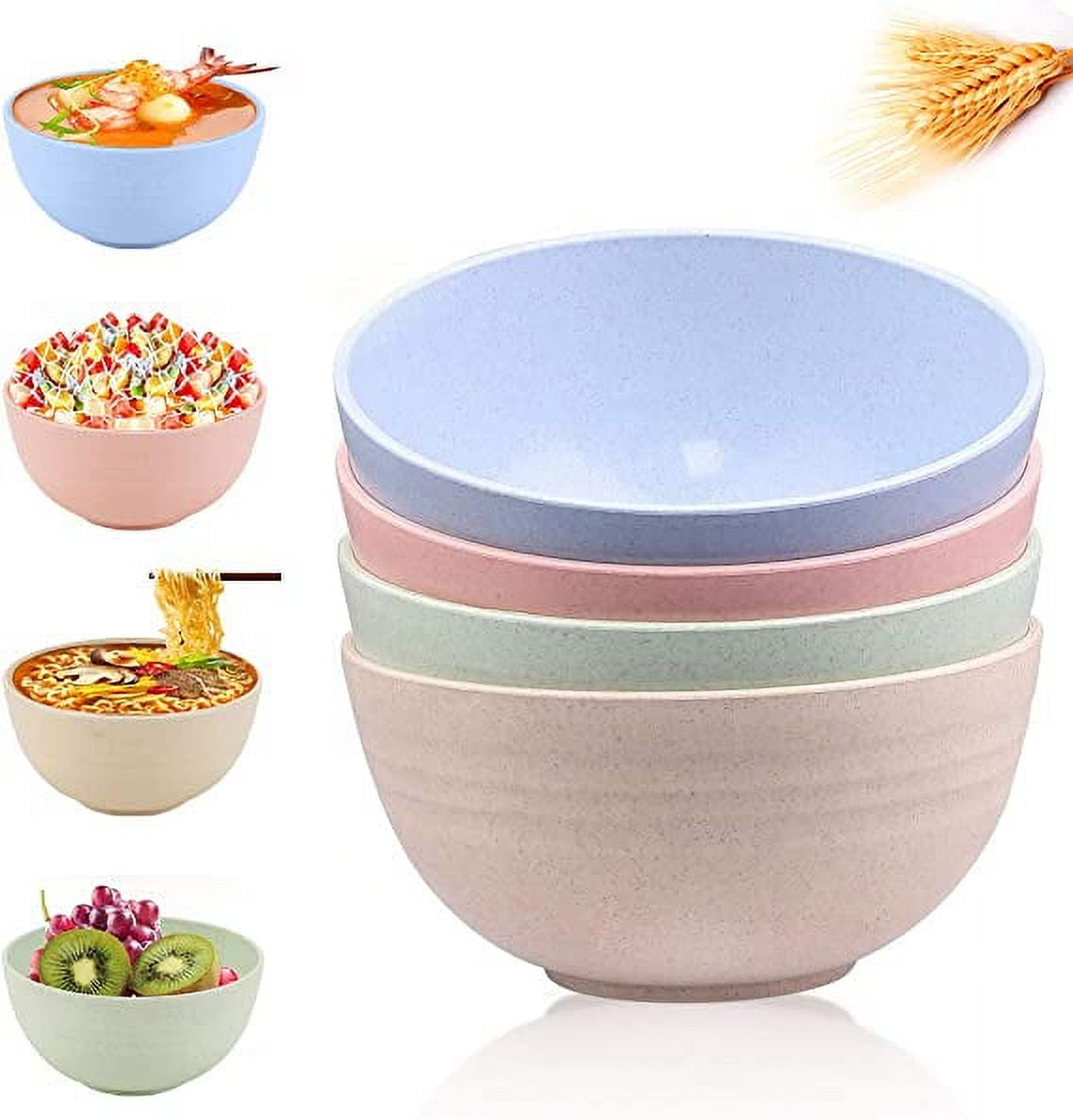 Nvzi Cereal Bowl Large, 24oz Ramen, Dessert, Salad Bowl Set of 4 ...