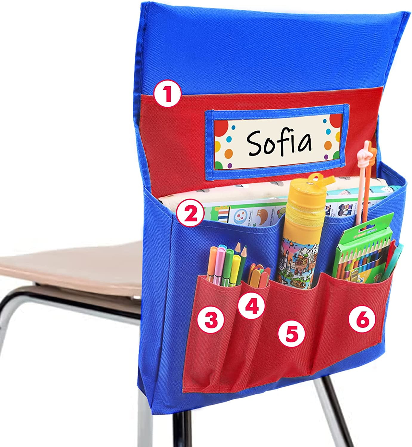 Nvzi Chair Back Pocket School Seat Chair Storage Pocket Organizer with ...