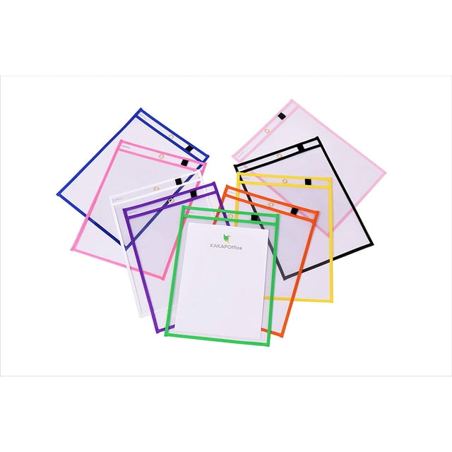Nvzi Clear Reusable Dry Erase Pockets: Plastic Protective Sleeves for ...