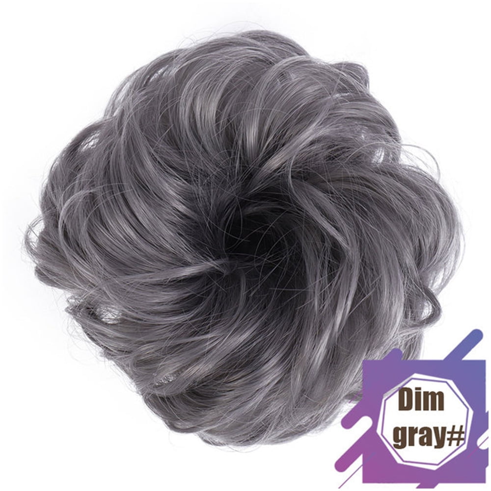 Nvzi Curly Bun Hair Piece- ,1 Pcs Dark grey Hairpieces for Updos, Size ...