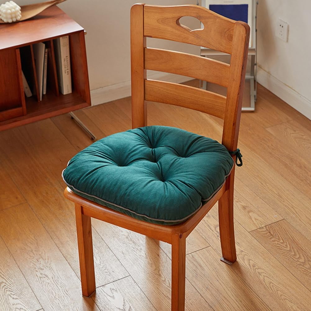 Nvzi Cushion Soft Velvet Chair Cushion with Ties, Solid Color for ...