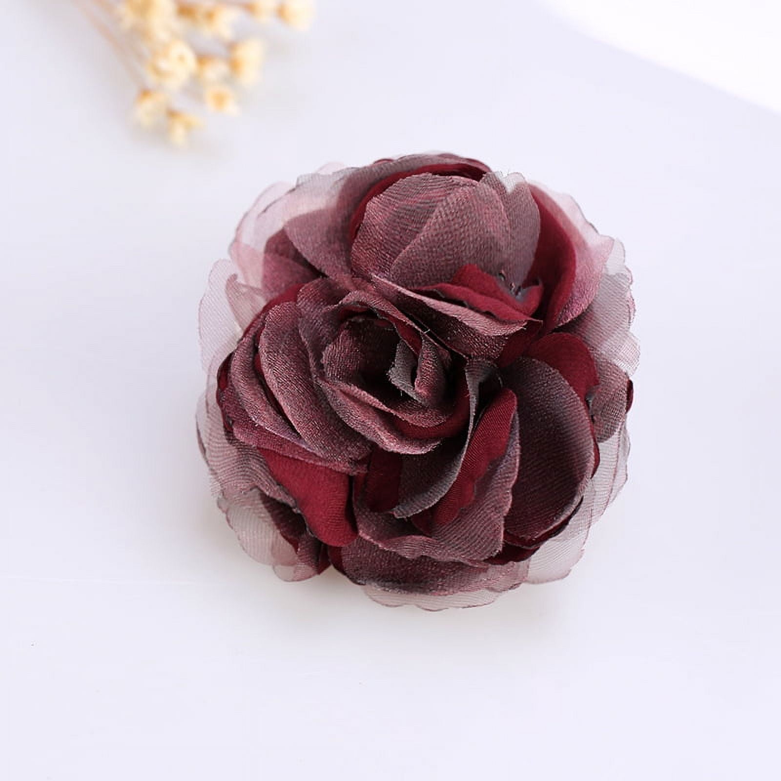 Nvzi Dainty Silk Flower Brooch Lapel Pins Rose Flower Brooches Pin ...