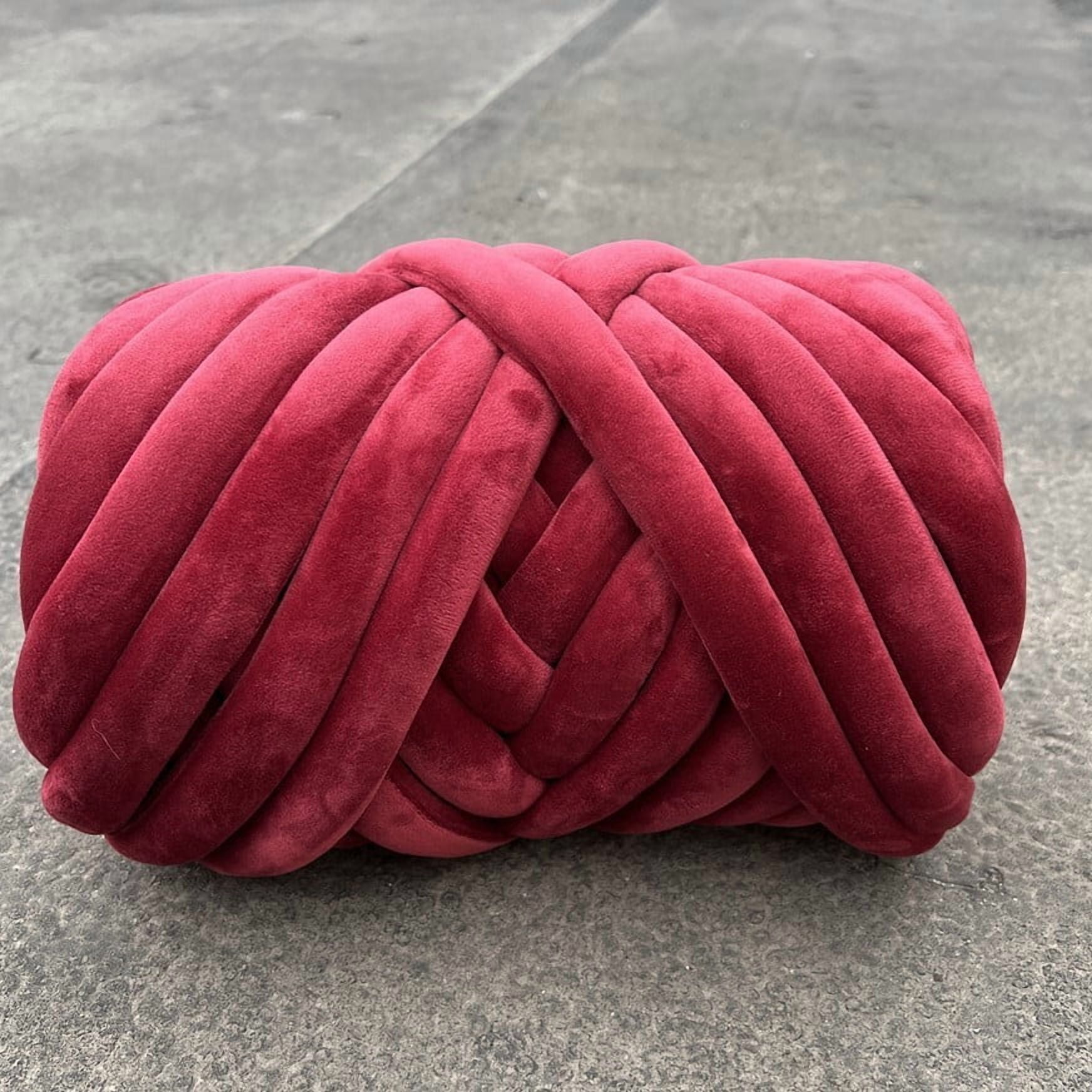 Nvzi Dark Red crystal velvet cotton core yarn -100g 1 roll ultra soft ...