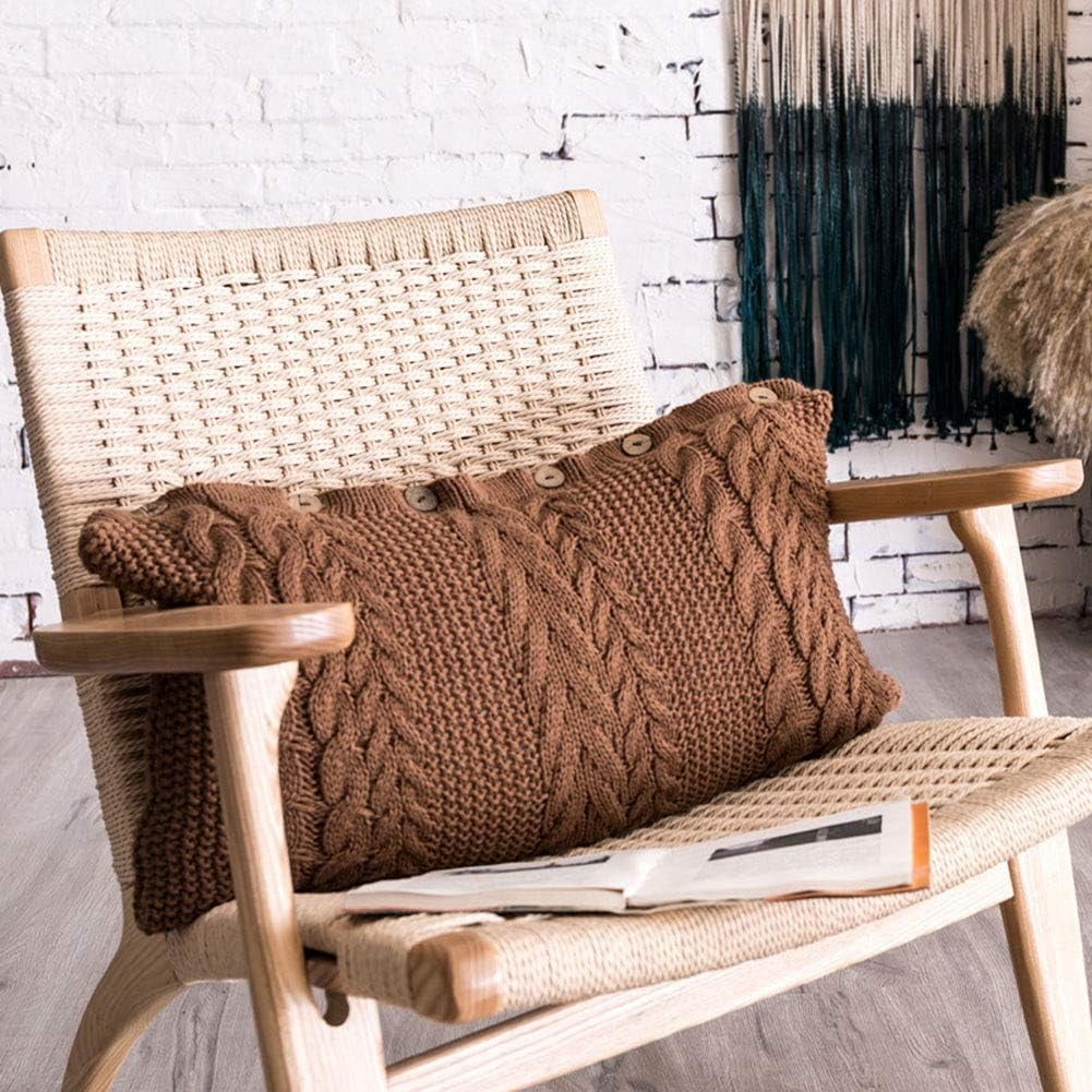 Nvzi Decorative Knitted Pillow Case Cushion Cover with Pillow Insert ...