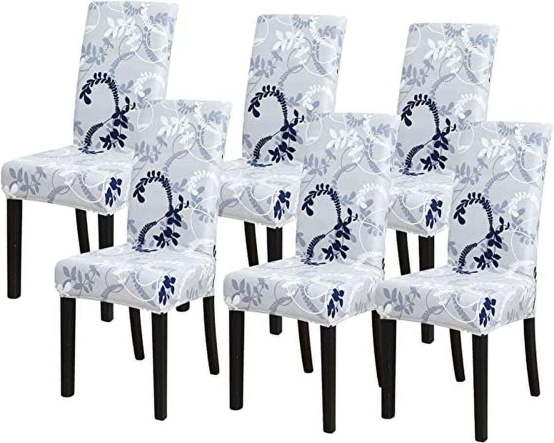 Nvzi Dining Chair Cover for Dining Room Set of 6 Grey Stretch Removable ...