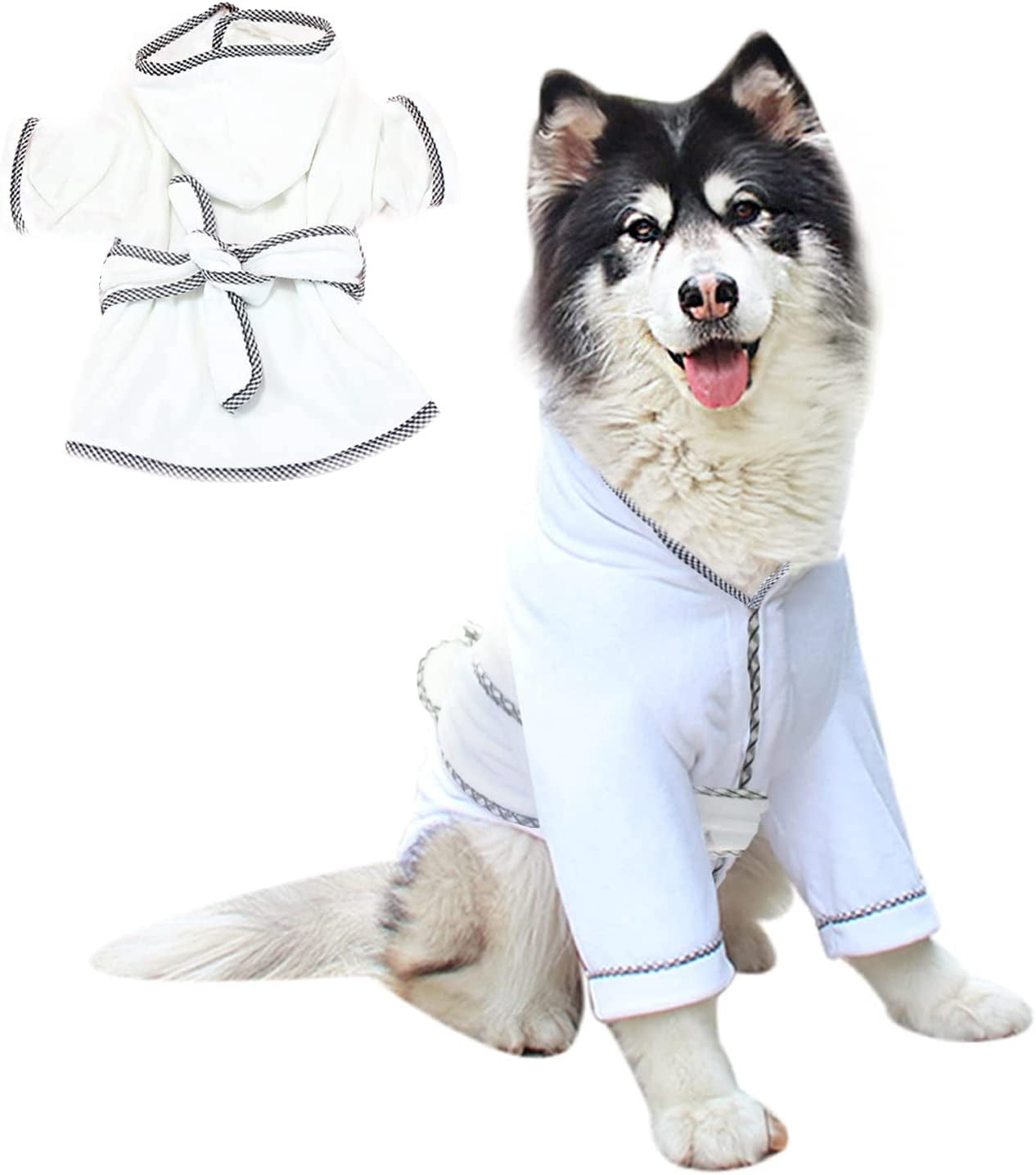 Nvzi Dog Bathrobe, Microfiber Fast Drying Absorbent Hooded Bath Towel ...