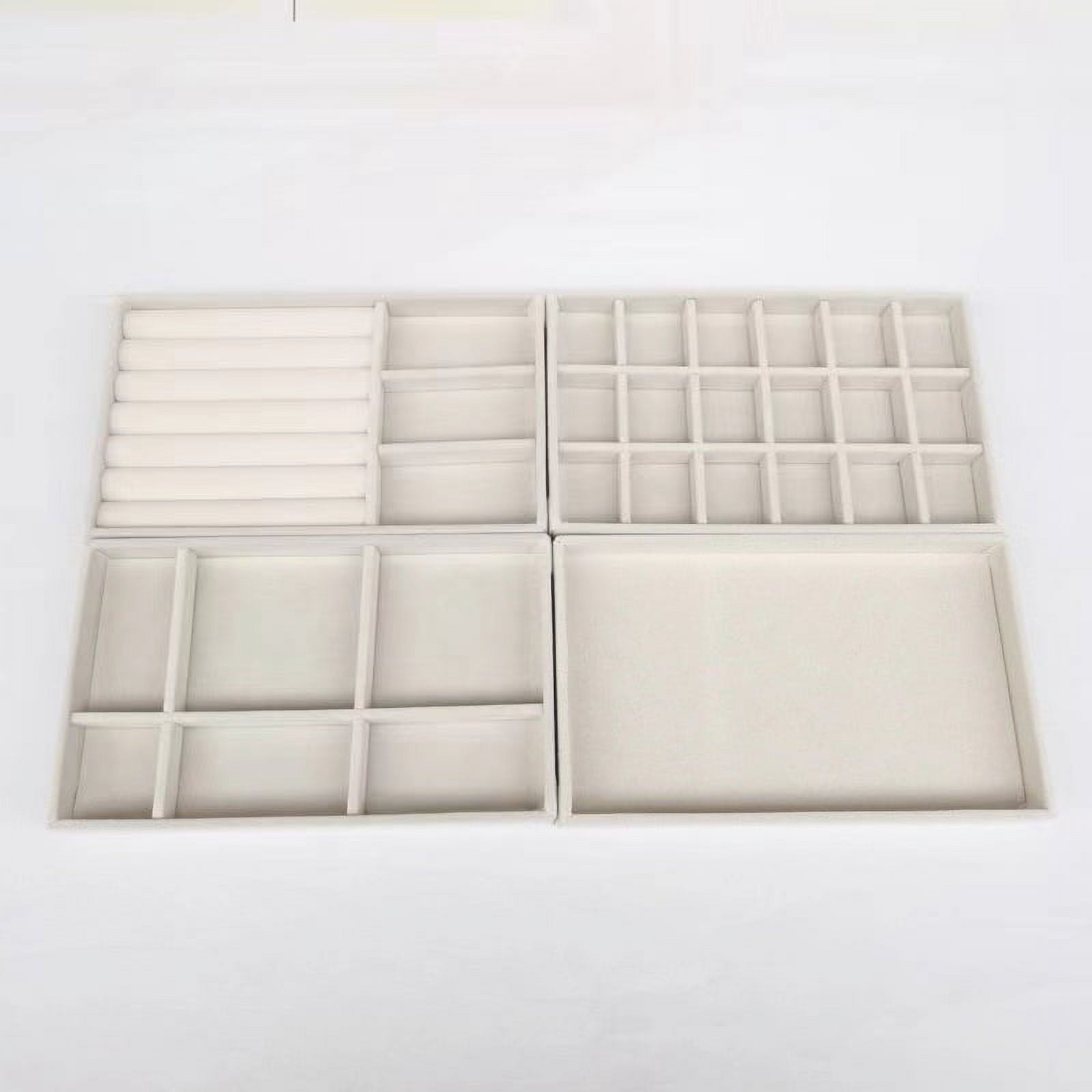 Nvzi Drawer Velvet Jewelry Tray Organizer, 4-Pack Stackable Jewelry ...