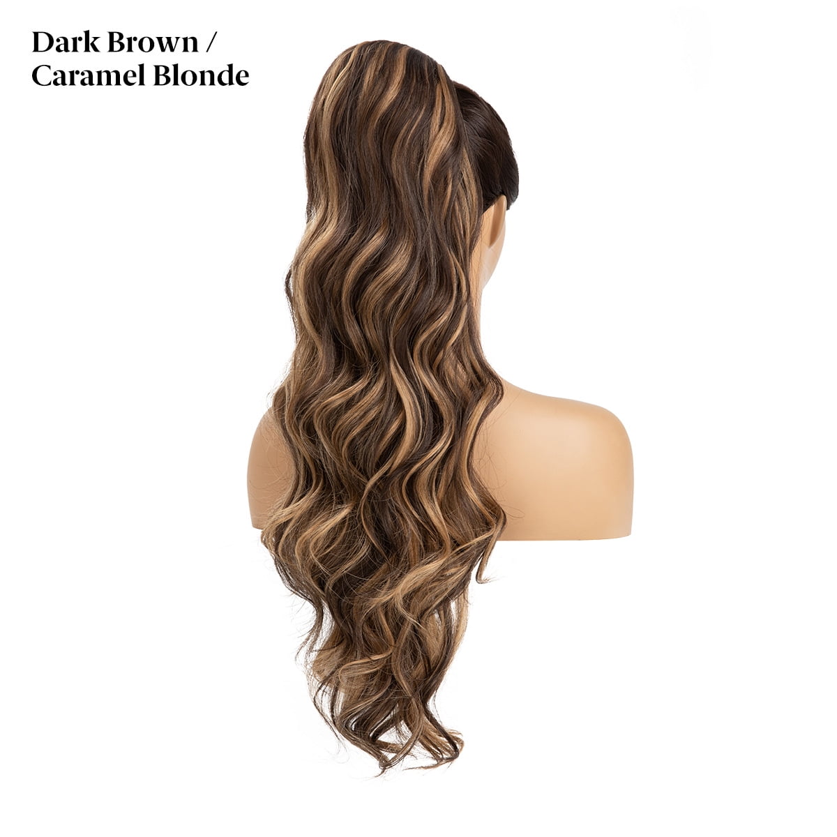 Nvzi Extension Ponytail - 66.04CM DarkBrown/Caramel Blonde Wavy Hair ...