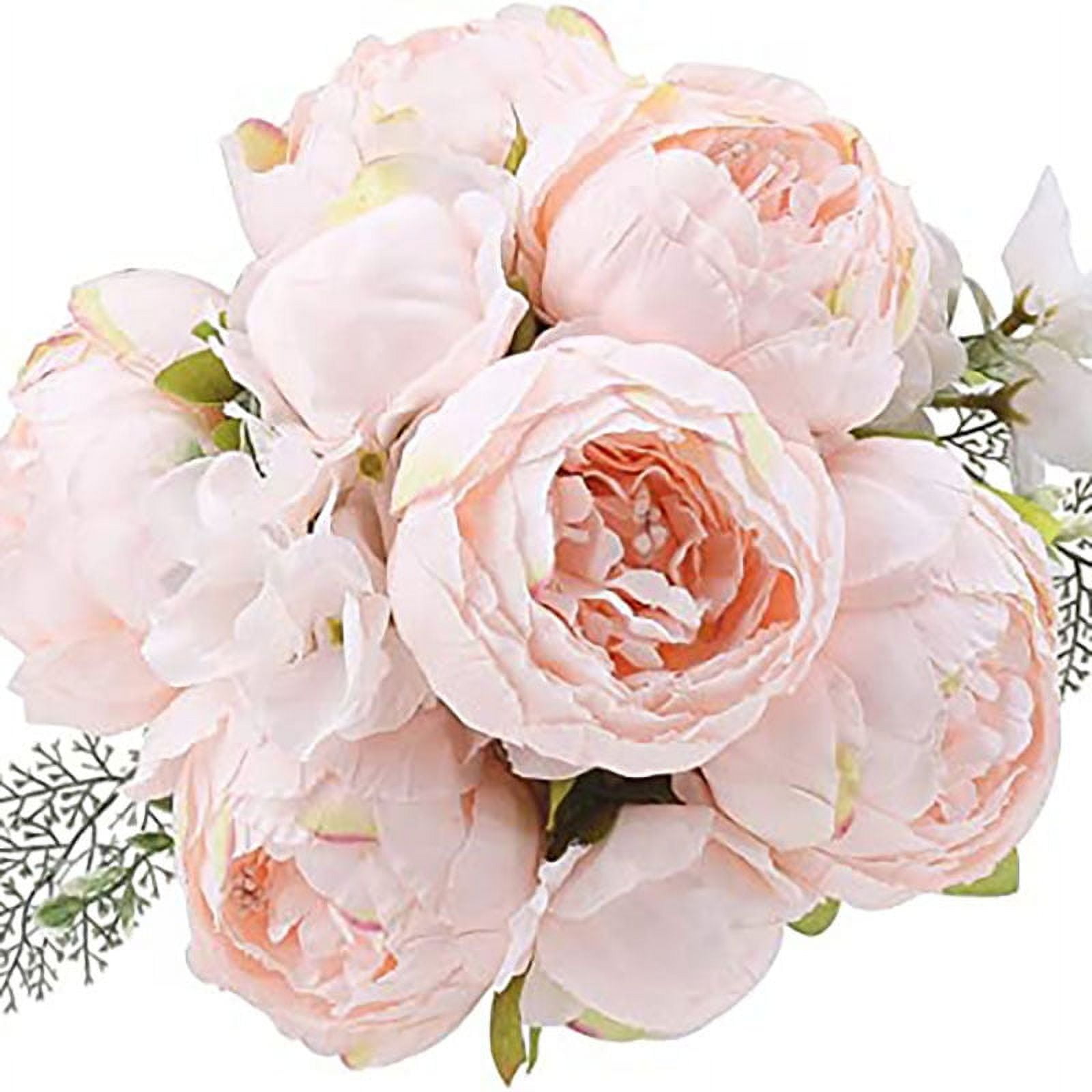 Nvzi Fake Flowers Vintage Artificial Peonies Silk Flowers Wedding Home ...