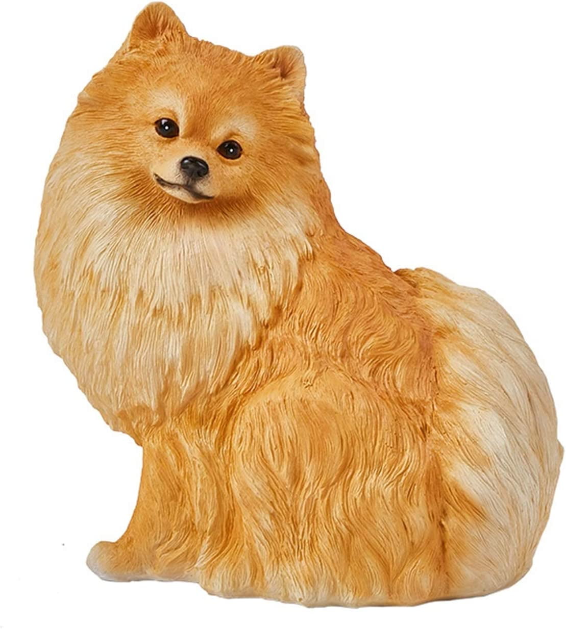 Nvzi Garden Sculptures Cute Pomeranian Statue Handmade Outdoor Garden ...