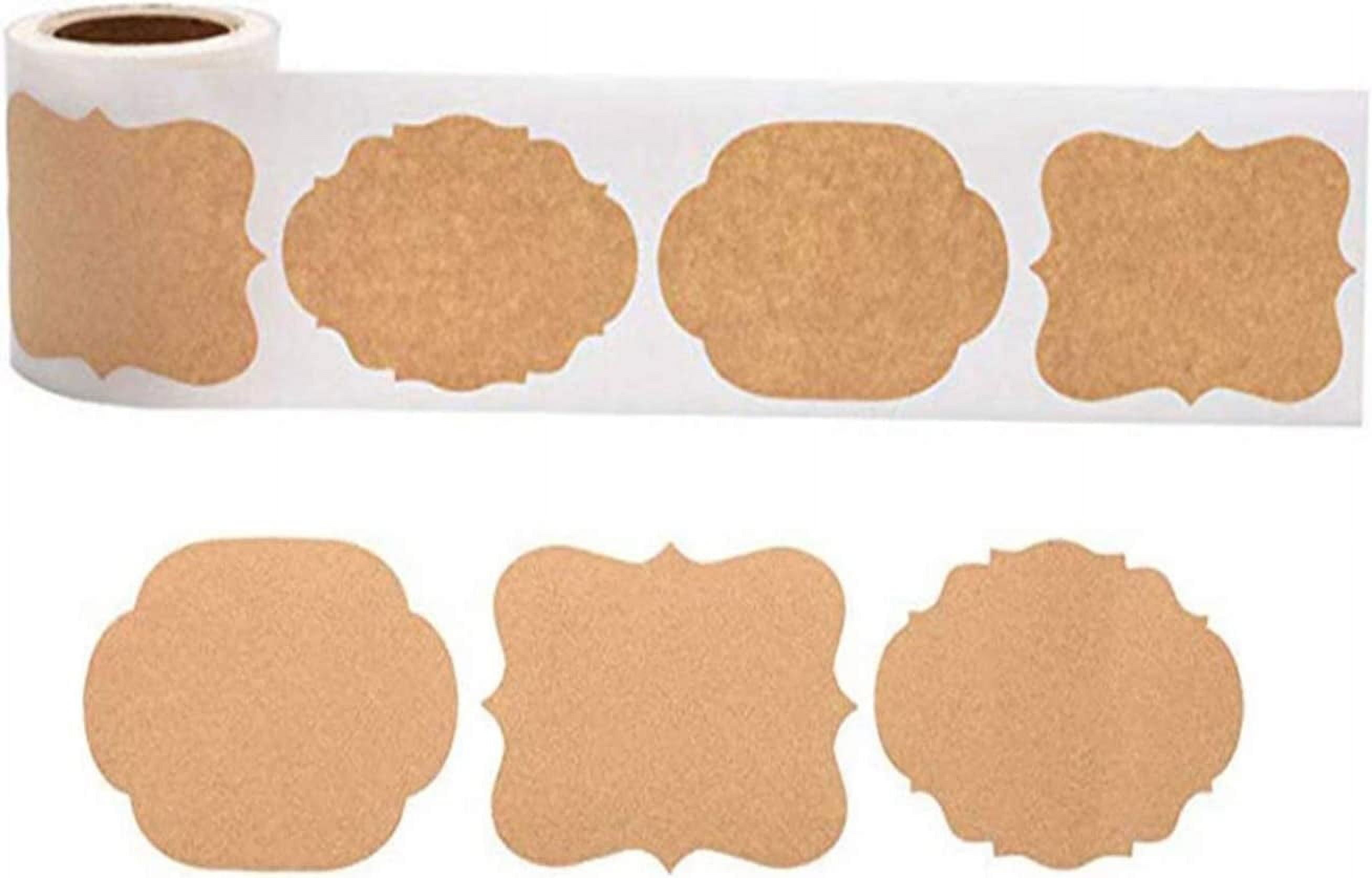 Nvzi Kraft Mason Jar Labels Natural Brown Paper Decorative Stickers ...