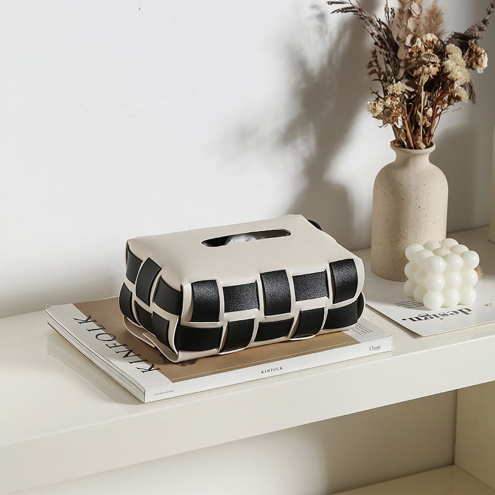 Nvzi Leather Tissue Box Holder - Waterproof Rectangular Tissue Box ver ...