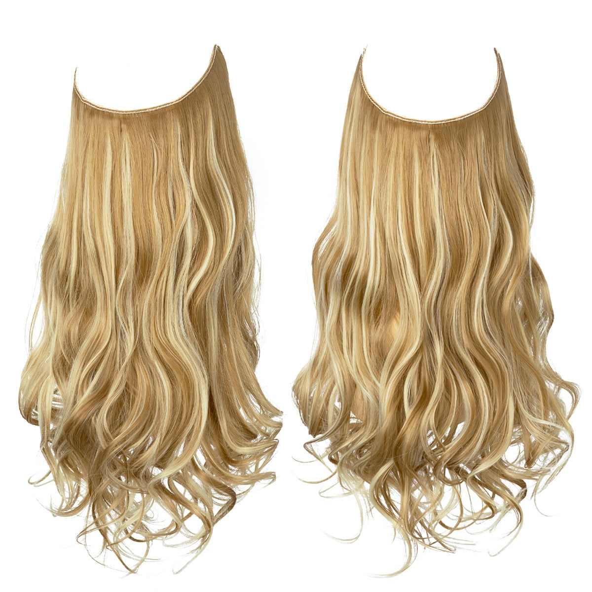 Nvzi Long Wavy Wig piece with Invisible Transparent Adjustable Size ...