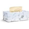 Nvzi Marble Pattern PU Leather Facial Tissue Box Napkin Holder, Tissue ...