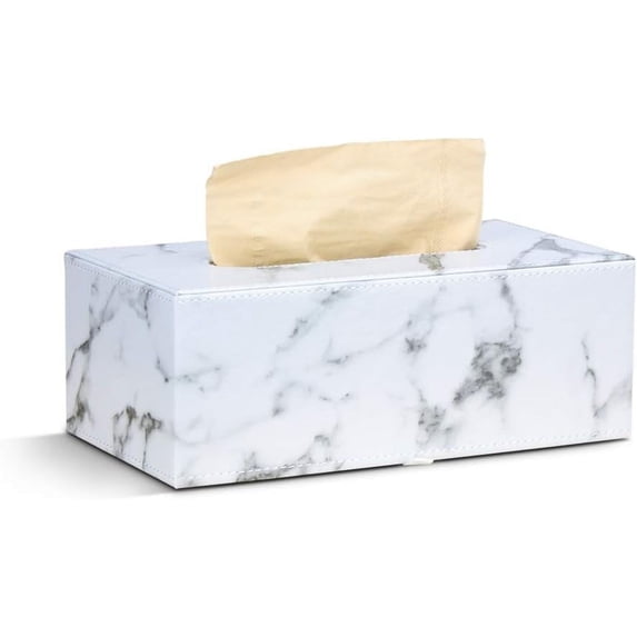 Nvzi Marble Pattern PU Leather Facial Tissue Box Napkin Holder, Tissue ...