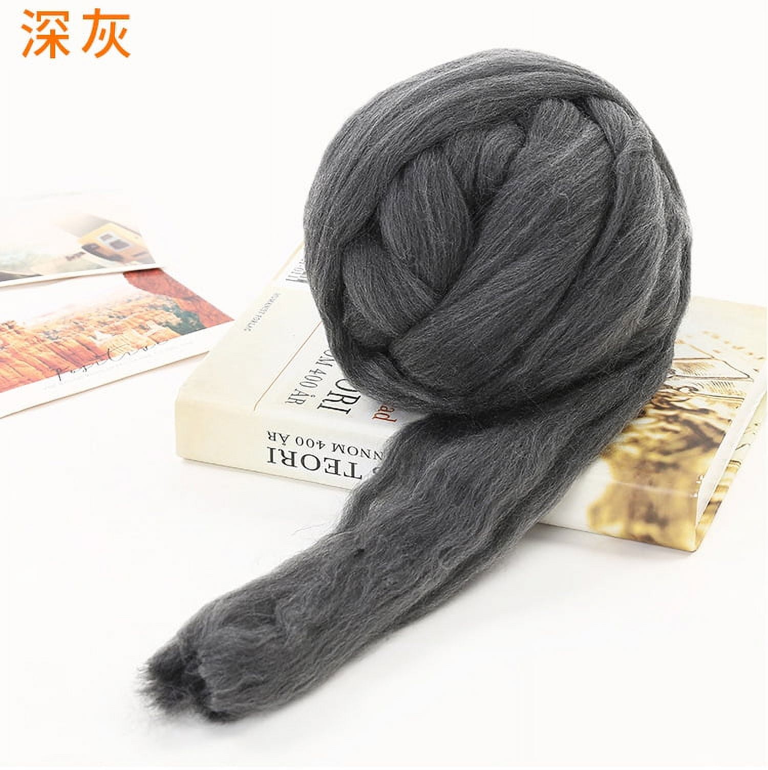 Nvzi Merino Wool Roving 2.2 lb for Spinning | Soft Chunky Jumbo Yarn ...