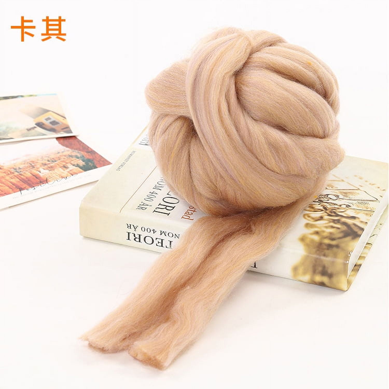 Nvzi Merino Wool Roving 2.2 lb for Spinning | Soft Chunky Jumbo Yarn ...
