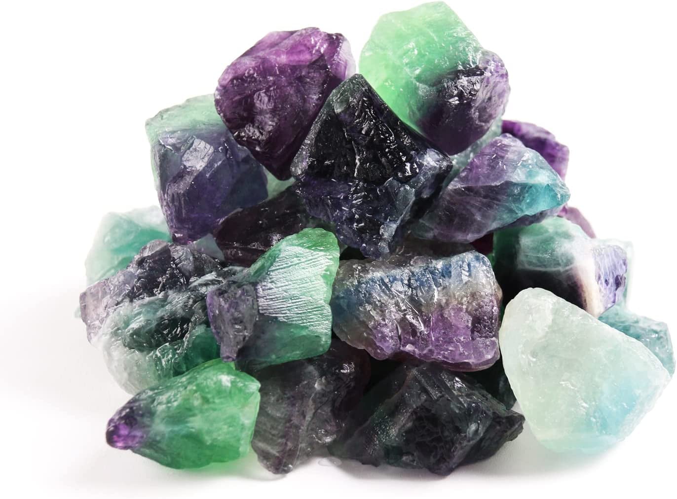 Nvzi Multicolor Rainbow Flourite Crystals Decorative Stones, 1 Lb ...