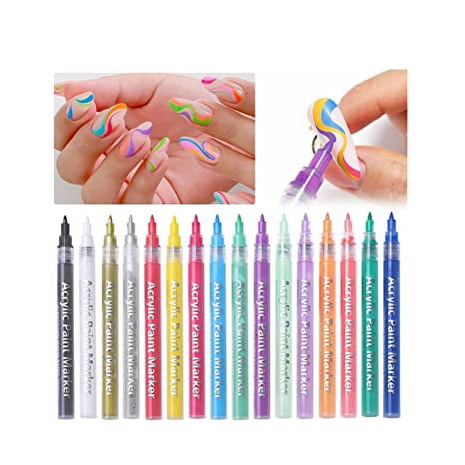 Nvzi Nail Art 3D Painted Pen, 1 Pcs Waterproof Quick Dry Nail Polish ...