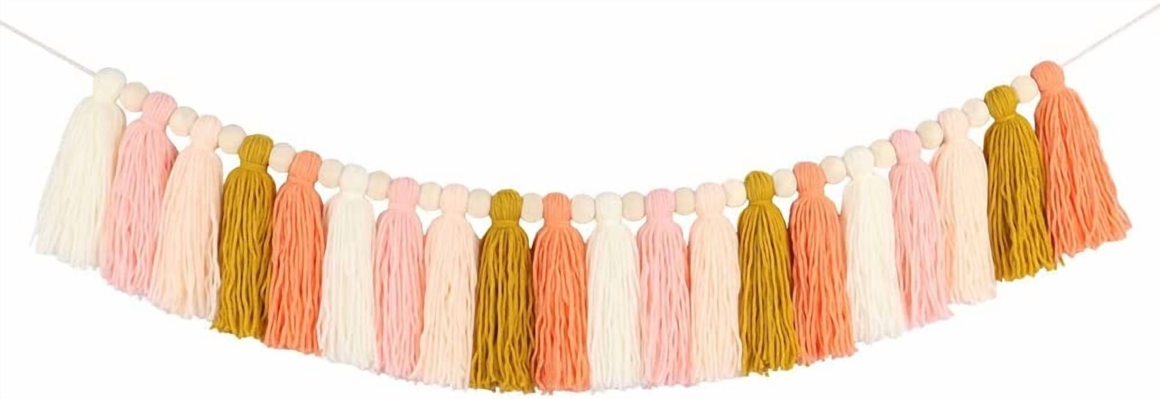 Nvzi Pink-orange-yellow Tassel Garland, 2 Pack Tassel Garland Party ...