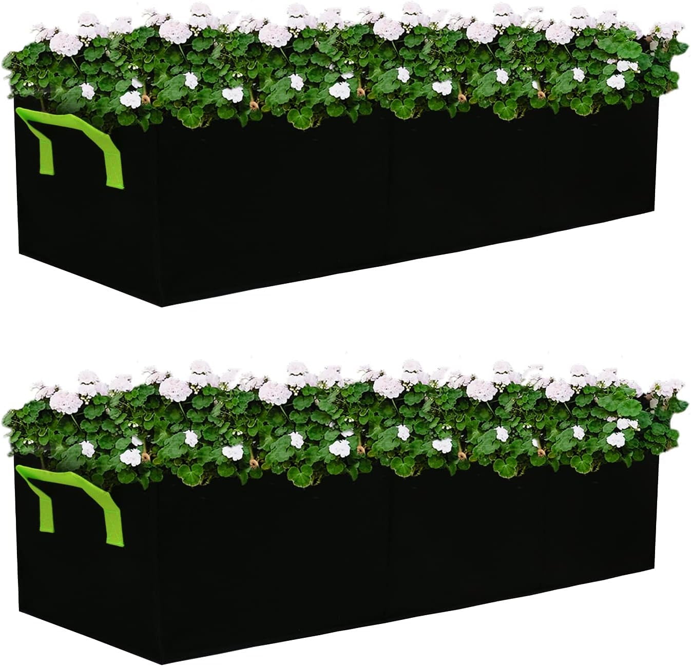 Nvzi Plant Grow Bags, 10 Pack Fabric Raised Planting Bads, 3 Holes ...