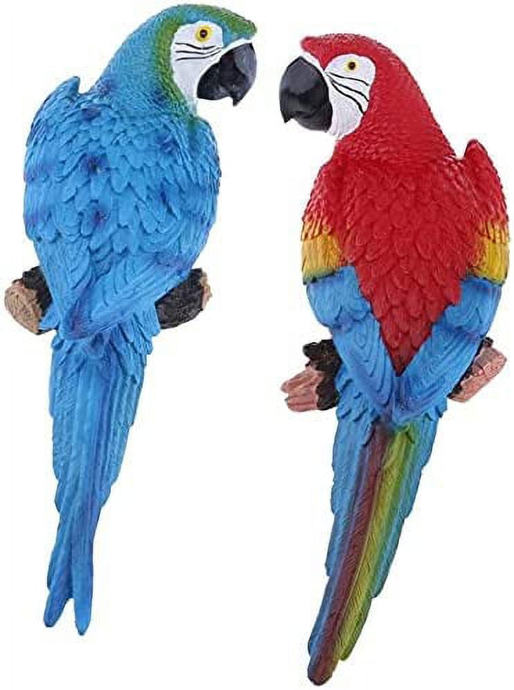 Nvzi Realistic Parrot Lifelike Bird Ornament Resin Animal Model Statues ...