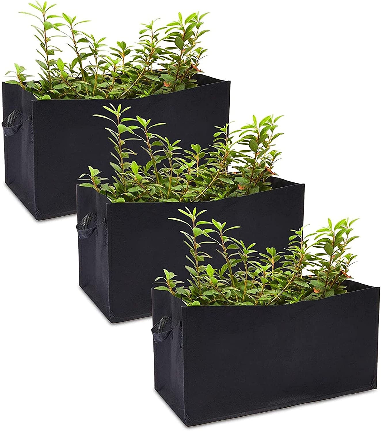 Nvzi Rectangle Grow Bags with Handles for Vegetables, Fabric Planter ...