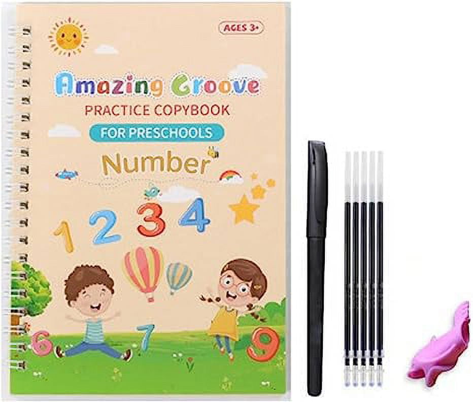 Nvzi Reusable Copybook Learning Math English 3D Calligraphy Book ...