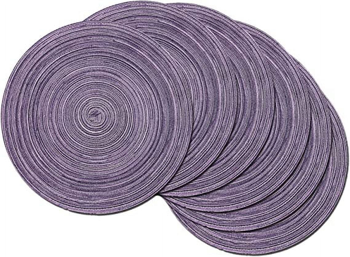 Nvzi Round Table Placemats Set of 6 Round Placemats Fabric Table Mats ...