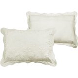 Nvzi, Embroidered Cotton Quilted Pillow Sham, 16x24 inches, Set of 2 ...