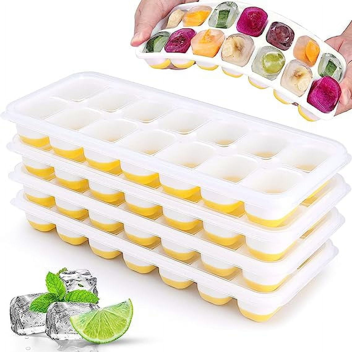 Nvzi Silicone Ice Cube Tray, 4 Pack Easy-Release & Flexible 14-Ice Cube ...